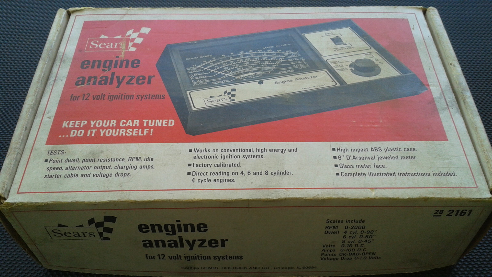 Sears Engine Analyzer Model 161.2161 (28-2161) 12 Volt Ignition 4~6~8 Cylinders | eBay