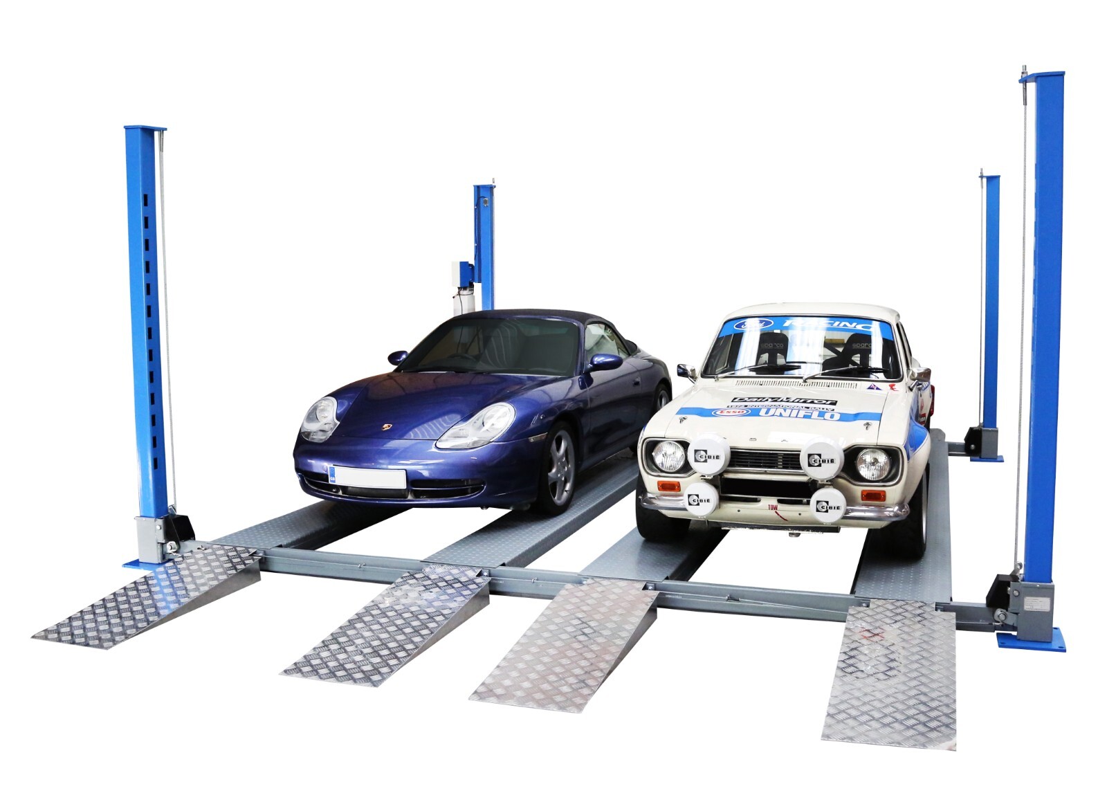 4 POST CAR LIFT / VEHICLE RAMP / DOUBLE PARKING LIFT / WITH MOBILE ...