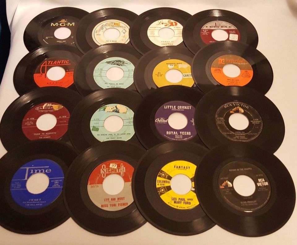 Set of 60 Vintage 45 Records with Case | eBay