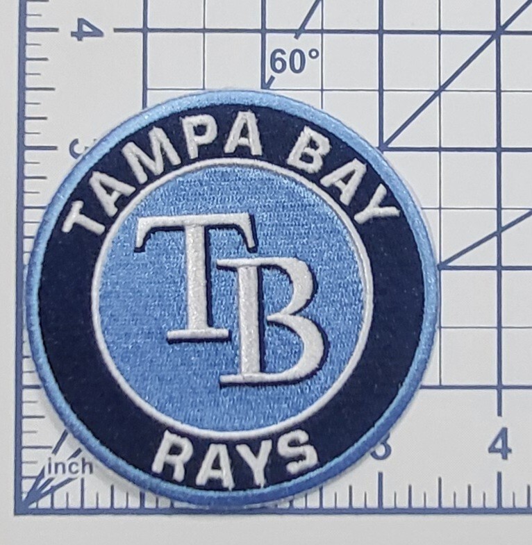 Tampa Bay Rays 3.5" Round TB Iron On Embroidered Patch~ Free Tracking ...