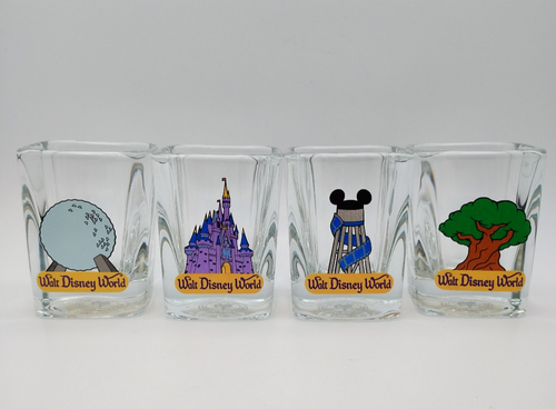 Souvenir Shot Glasses Disney World Square Castle Epcot Theme Park 4 ...