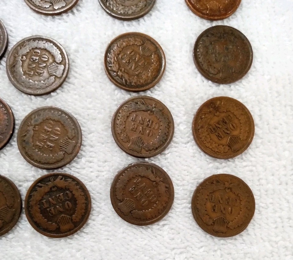 Indian Head Pennies Lot 49 MIXED 1890s-1908 Plus Steel & Uncirculated ...