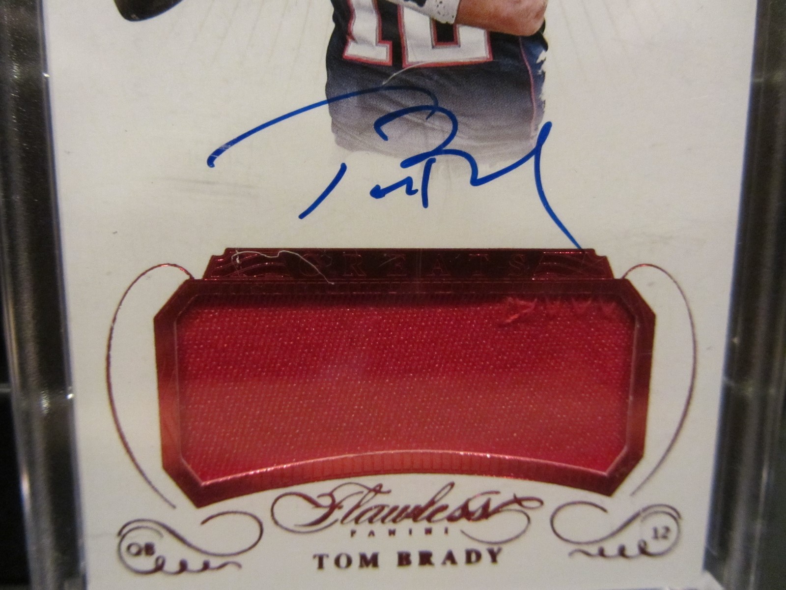 Panini Flawless Ruby On Card Autograph Jersey Patriots Tom Brady 07/15 ...