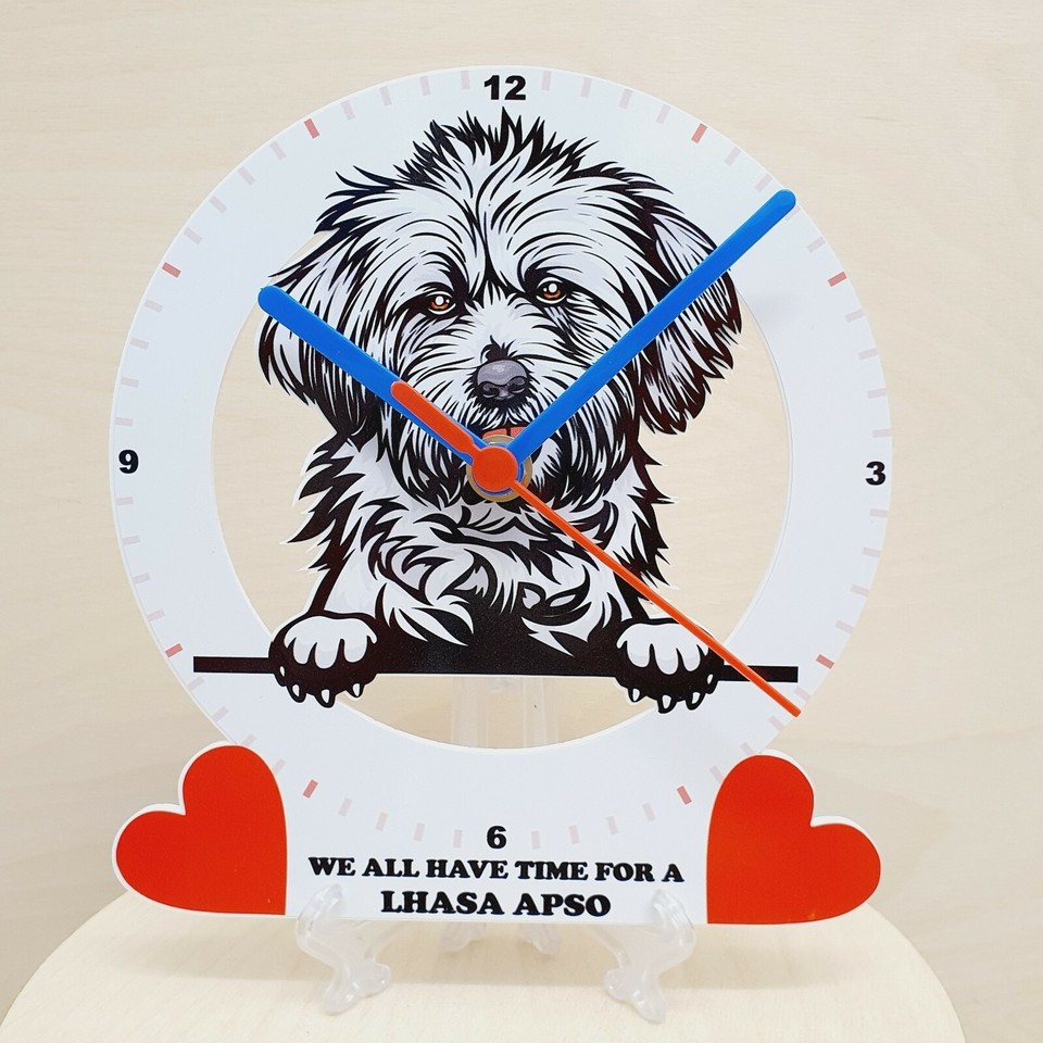 Personalised Clock, Your Dog's Name, 50+ Dog Breeds, Cartoon Style ...