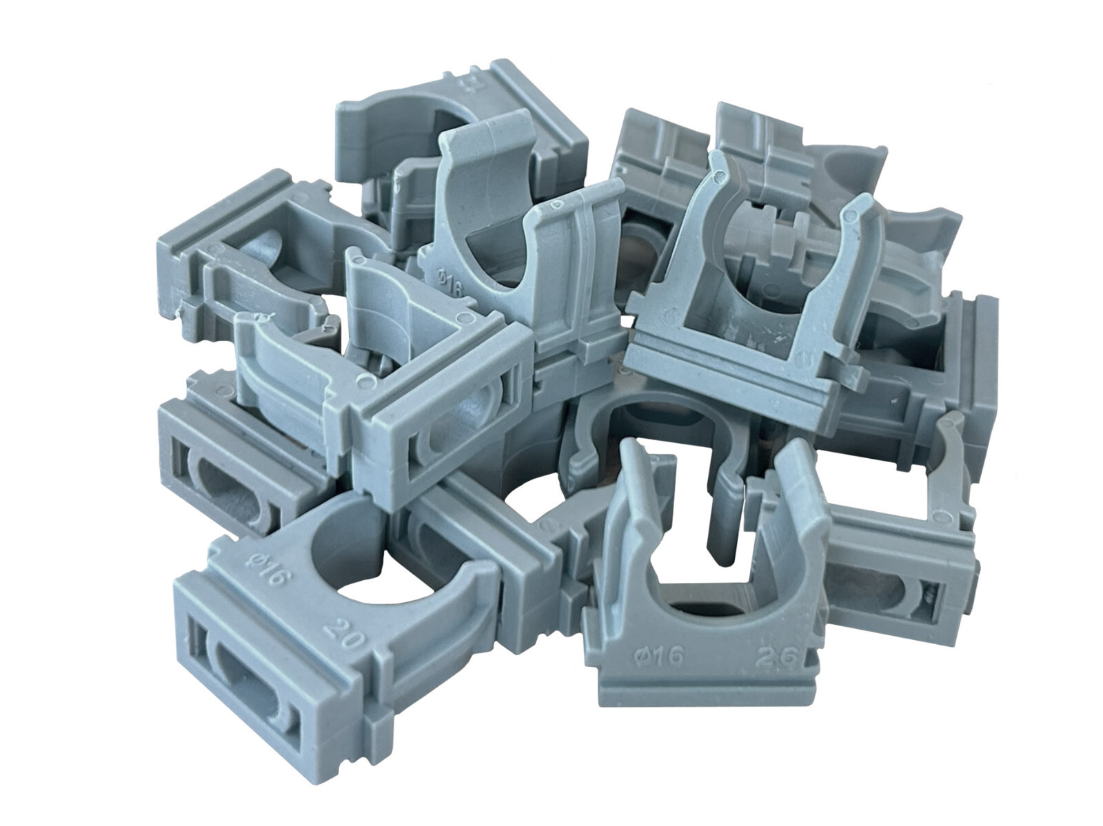 Rohrschellen Ø 16/20/25/32mm Grau Rohrclip Rohrhalter Rohrklemme ...