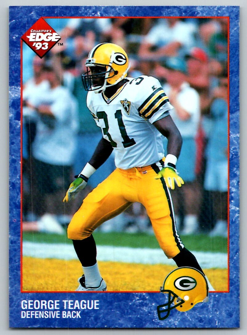 1993 COLLECTOR'S EDGE GEORGE TEAGUE RC /100000 GREEN BAY PACKERS #256 ...
