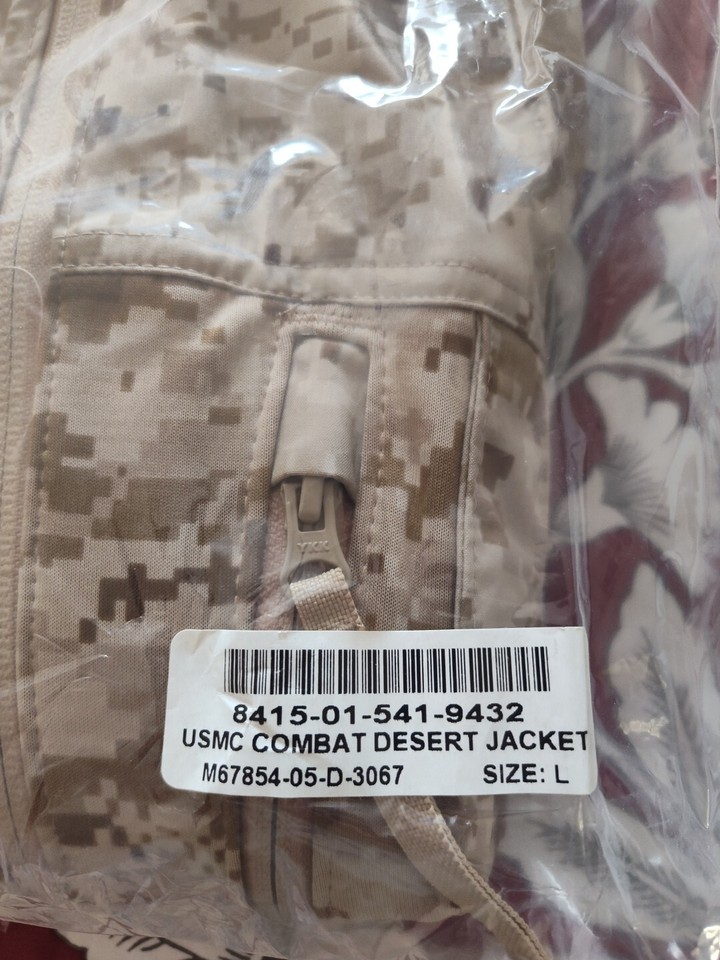 USMC Apecs Cdj 180s Cold Weather Desert MARPAT Combat Jacket Seal Size ...