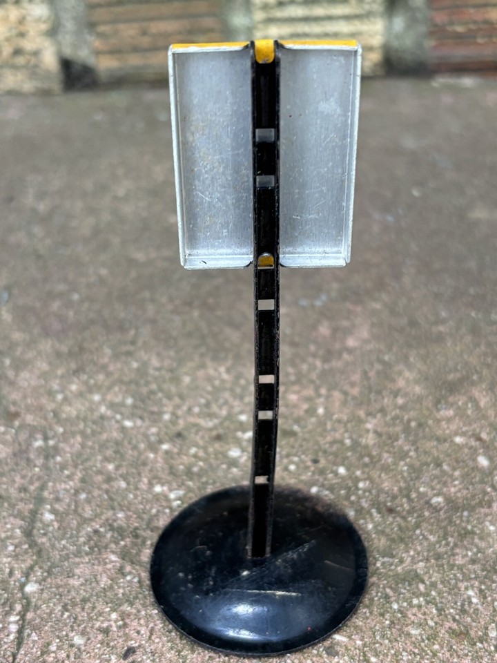 Vintage 1950's Tin Toy Tonka Sign SLOW SCHOOL Orange and Black 4 1/2 ...