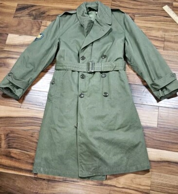 US Military Overcoat OG 107 Trench Coat Parka Wool Liner Korean War ...