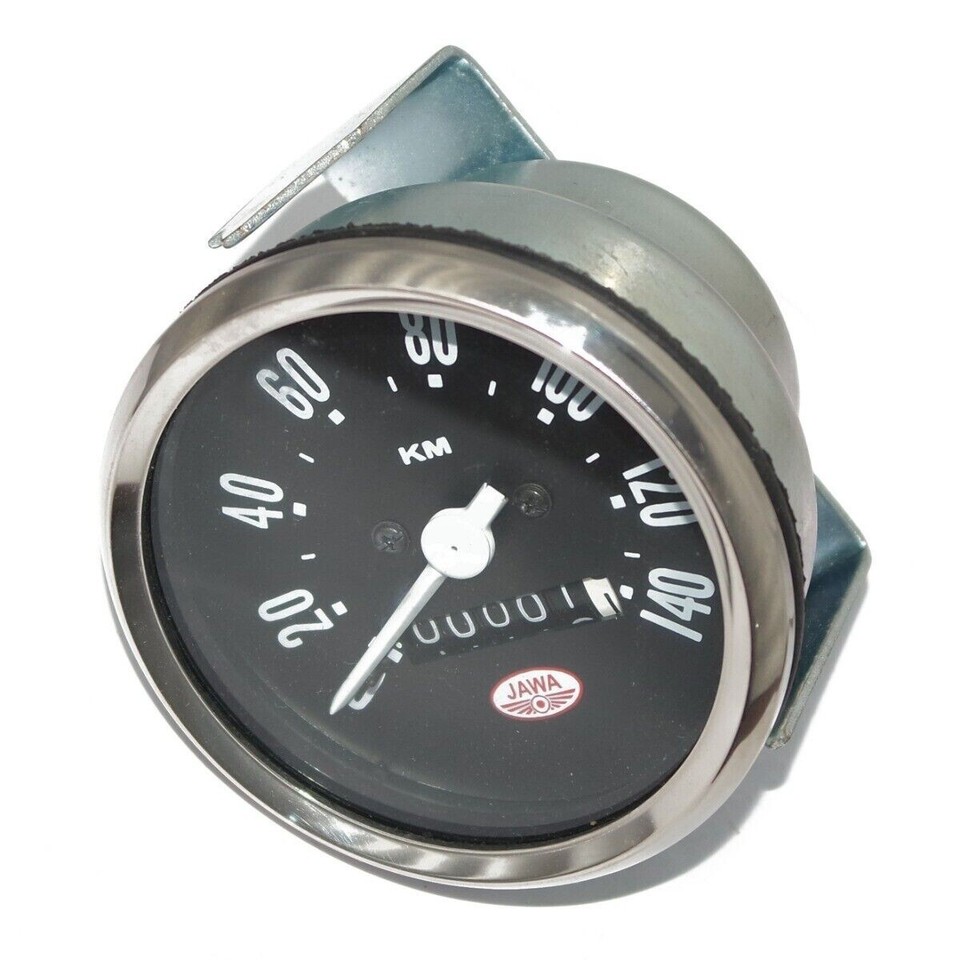 Black Face Speedometer Speedo 140 KPH KM/HR For Jawa Logo CZ Motorcycle ...