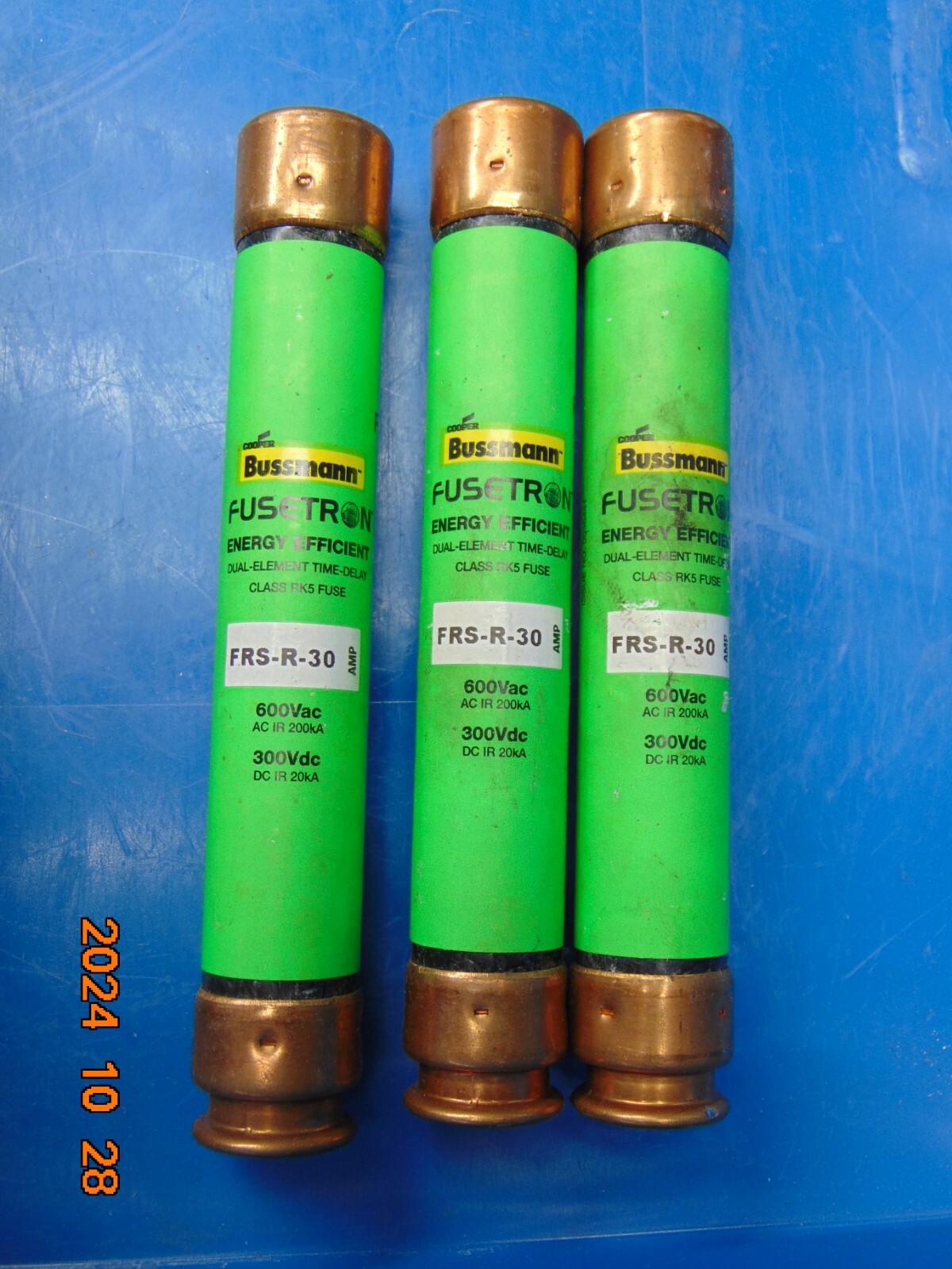 LOT OF 3 Cooper Bussmann FRS-R-30 30 Amp Dual Element Time Delay Fuses ...