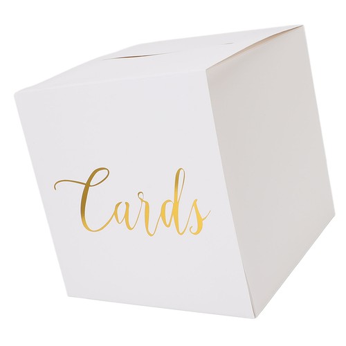 White Card Box 22x22x22.5cm Simple Elegant Card Receiving Box With 10 ...