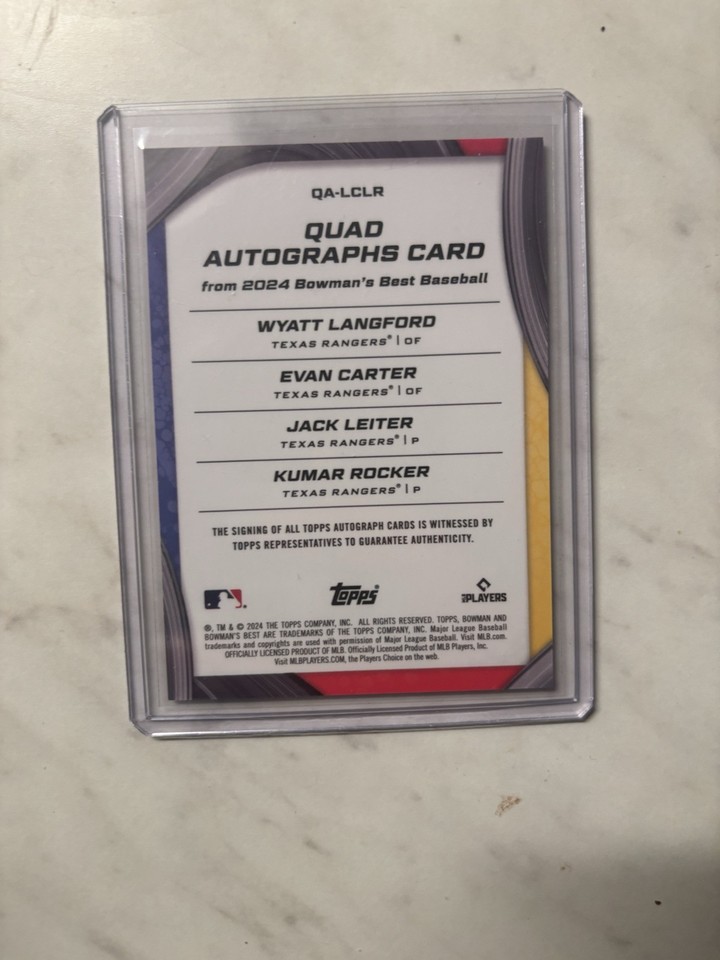 2024 Bowmans Best Langford/Evan Carter/Jack Leiter/Kumar Rocker /75 ...
