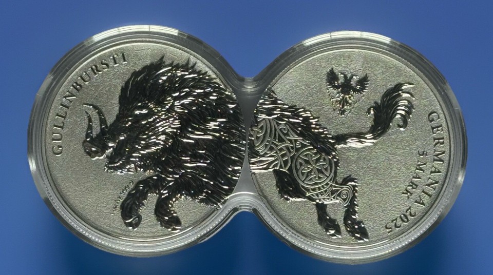 🇺🇸2025 Germania Beasts Gullinbursti Set 2x1oz Silver BU Coin In Capsule ...