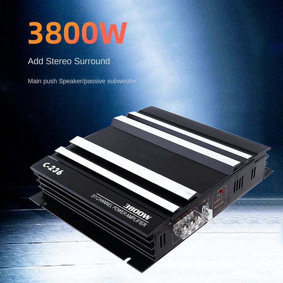 3800W High Car Sound Amplifier 2-Channel Car 12V Amplifier Stereo ...