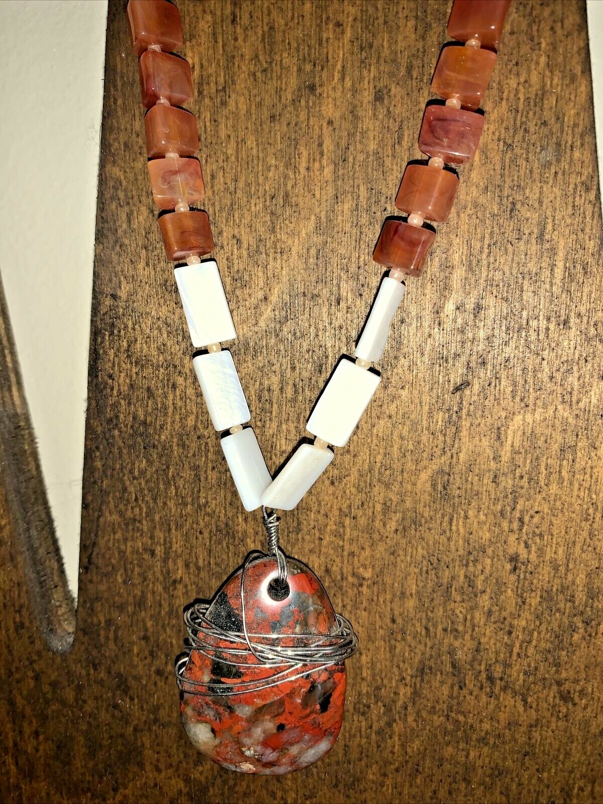 Native American Indian Navajo Blood Marble Rock Silve… - Gem