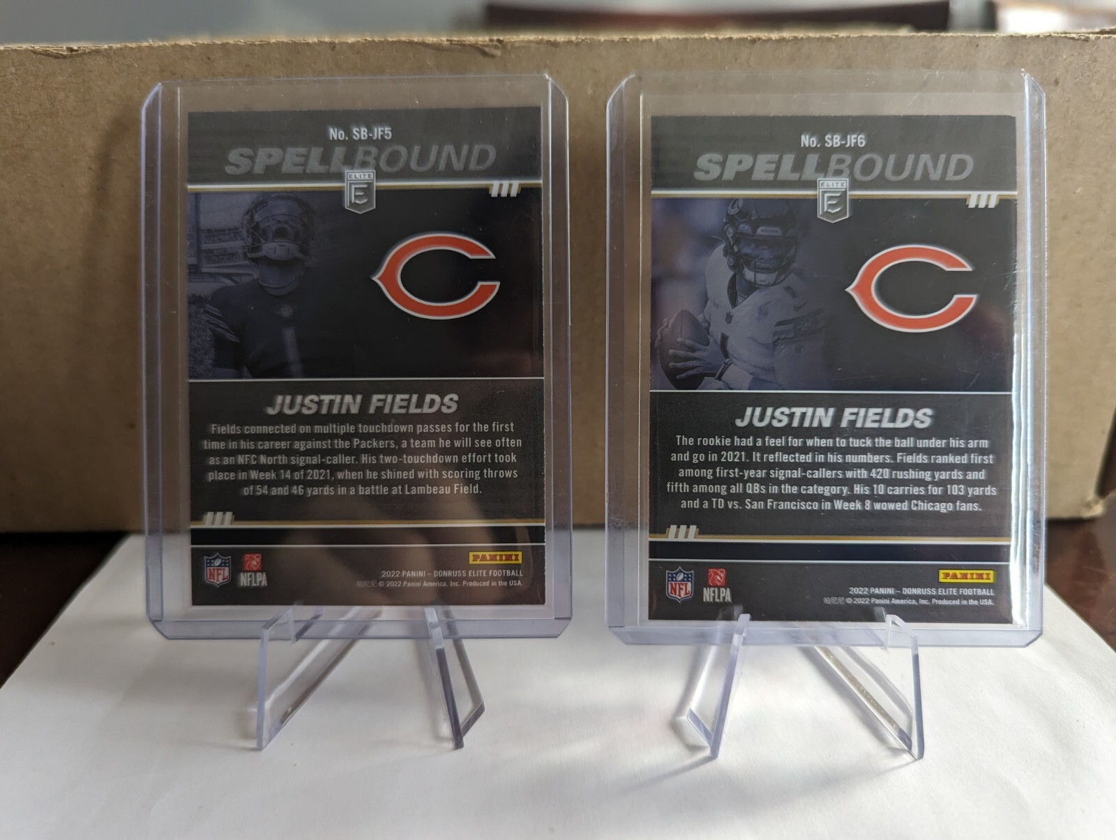 2022 Panini Donruss Elite Spellbound Pink Justin Fields (Letter D)& (Letter S) | eBay