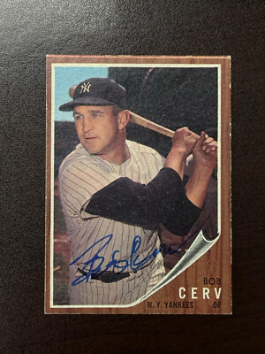 BOB CERV SIGNED AUTOGRAPHED 1962 TOPPS CARD # 169 NEW YORK YANKEES | eBay