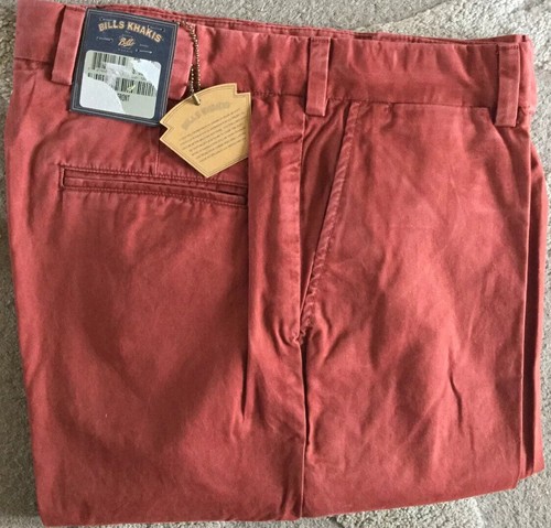 NWT-Bills khakis M3-BRH3 Size 33 BRICK RED SEDONA BRUSHED TWILL TRIM ...