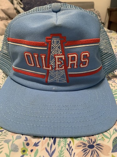 Vintage Houston Oilers Hat Cap Snap Back Blue Mesh Trucker NFL | eBay