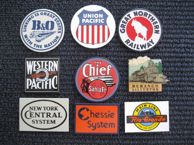 Lot of (9) Ande Rooney Porcelain Refrigerator Magnets RAILROAD TRAINS ...
