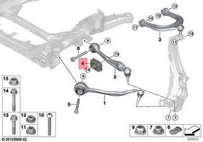 Genuine BMW X5 M X6 G05 G06 G07 G09 G18 Vibration absorber wishbone ...