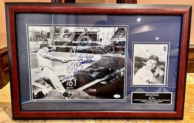 Roger Maris Autographed Photo w/ 11x14 Photo (3 Signatures) Framed JSA ...
