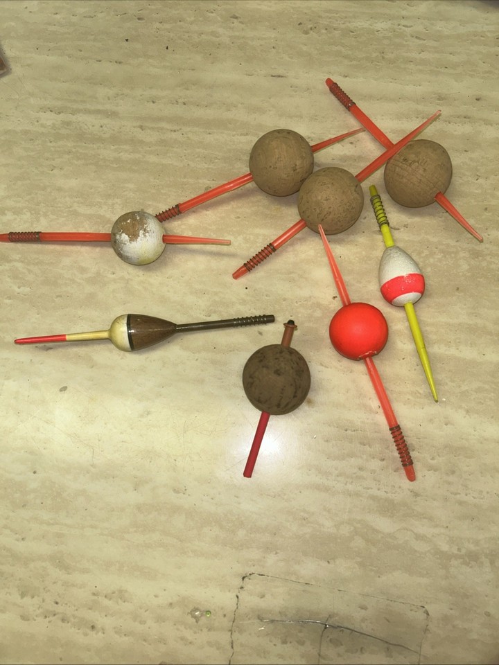 Lot of 8 Used Slip Bobbers Floats Assorted Sizes .Cork,Wood,Styrofoam | eBay