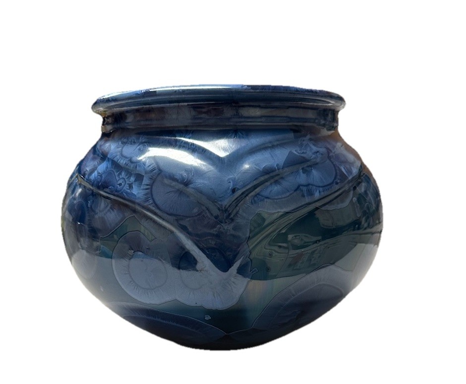 Bill Campbell, Signed, Cobalt Crystalline Glaze, Flambeaux Pottery Vase ...