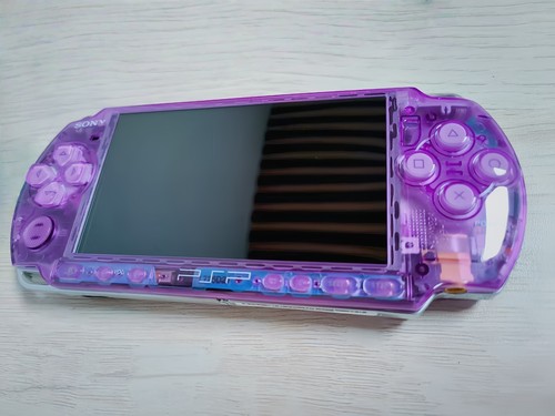 PSP 3000 Transparency Purple Console with Charger/New Battery Region ...
