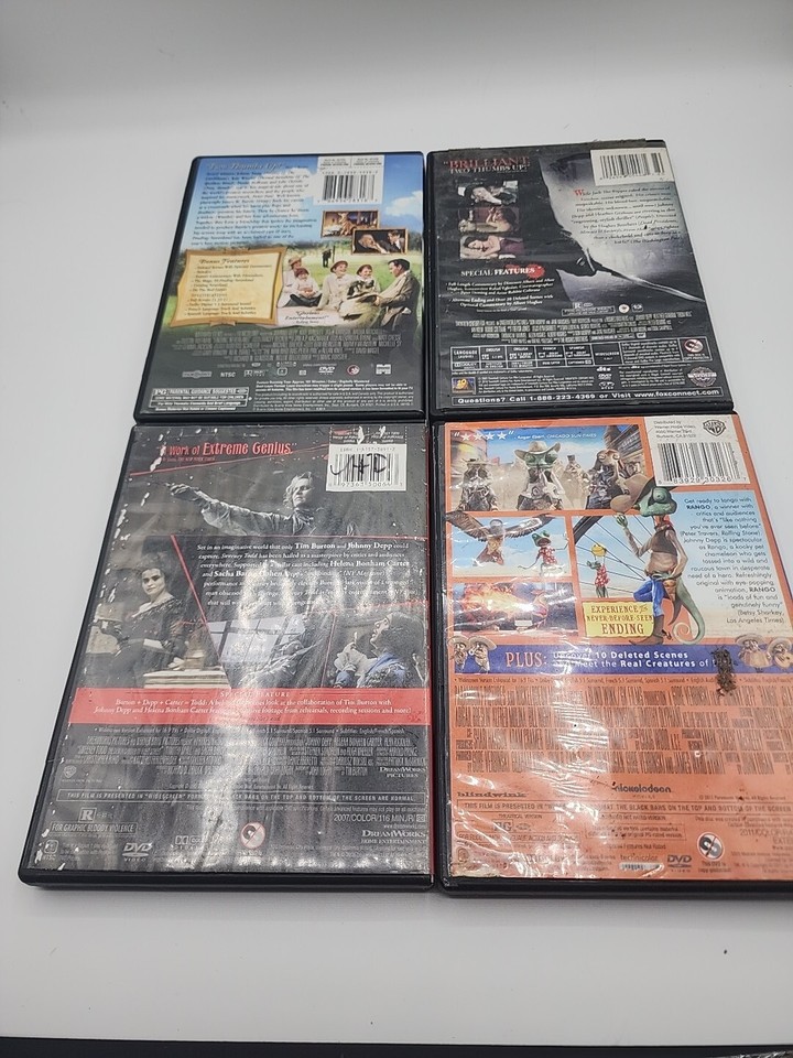 4 DVD Johnny Depp Lot - Sweeney Todd, Rango, From Hell, Finding ...