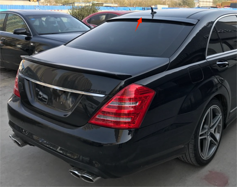 ABS Black Roof Spoiler Wing Cover Trim For 2007-2013 Mercedes Benz S ...