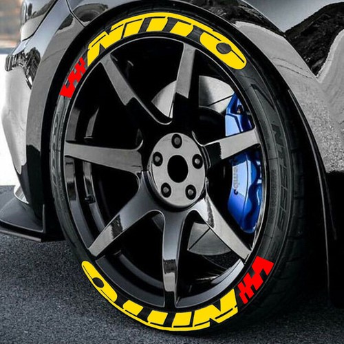Permanent Tire Lettering NITTO Sticker 1.06" 14"-22" Yellow Decals 8 ...