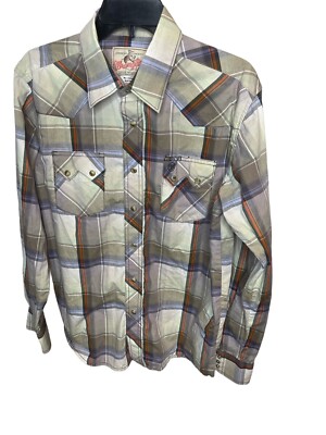 Wrangler American Cowboy Button Up Plaid Shirt MV1308M Size Medium | eBay