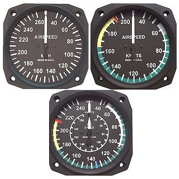 Airspeed, 3 1/8" Dual Range 20-140 mph, 20-120 Knots, Non-TSO UMA 16-310-140D | eBay