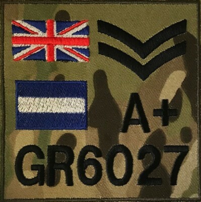 Personalised MTP Zap Number Rank Regiment Blood Group Badge, Military ...