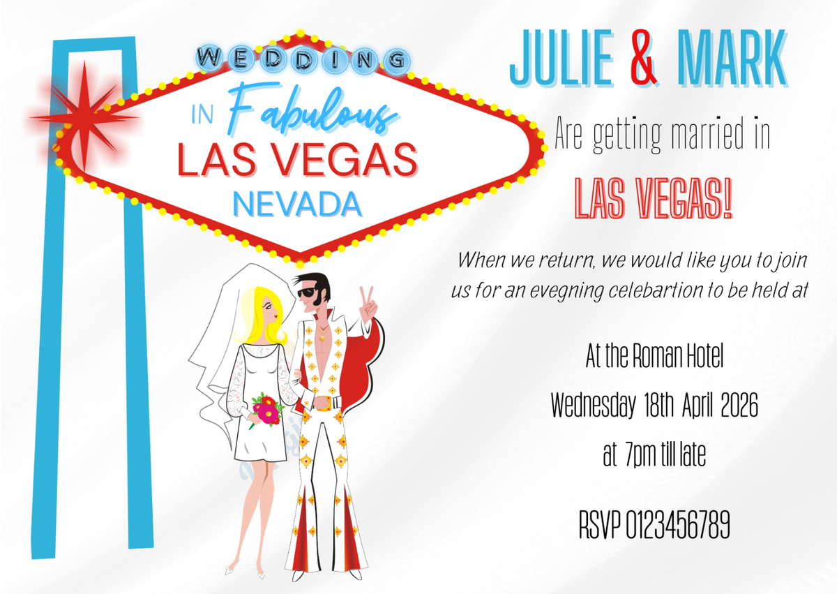 Classy Vegas Wedding Invitation