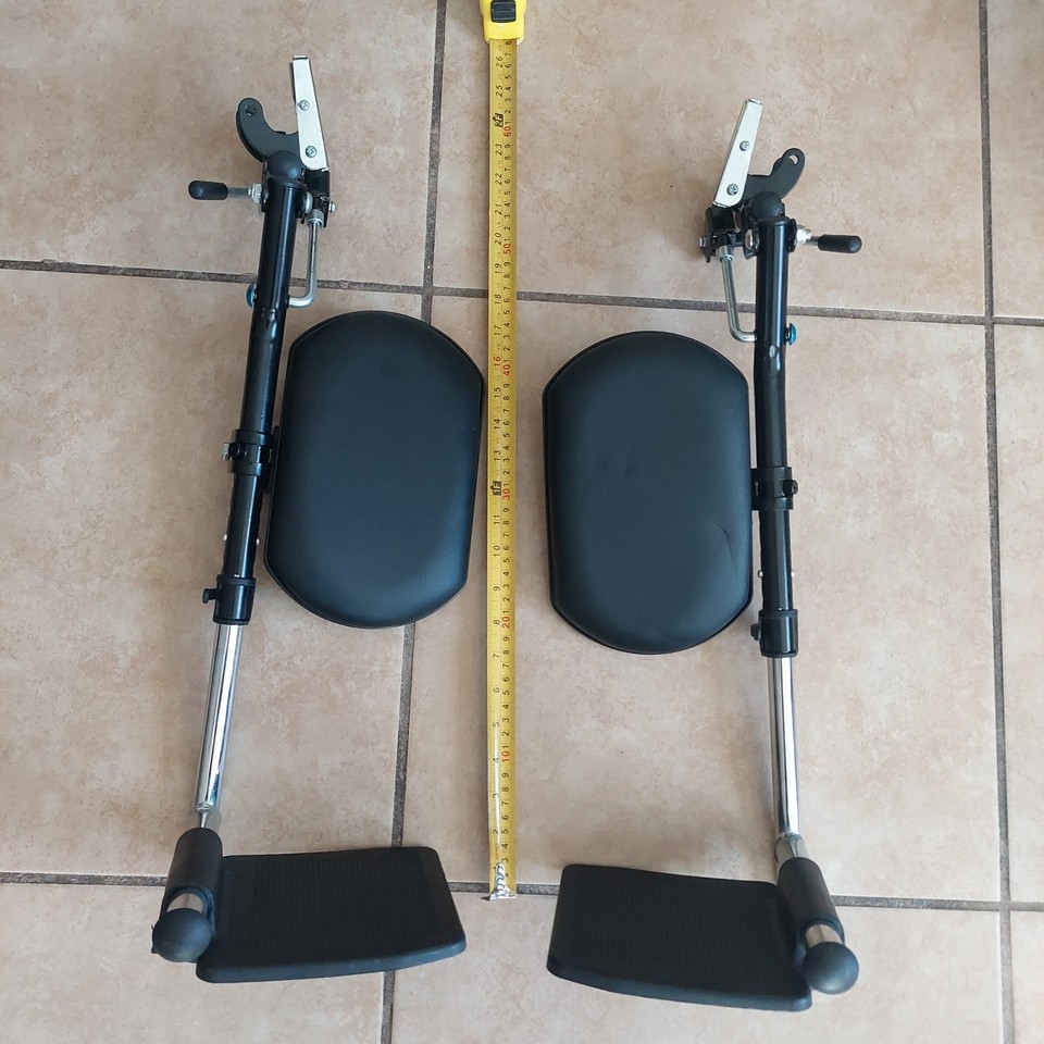 Invacare Wheelchair Leg Rests Elevating Pair W/ Footplates & Calf Pads ...