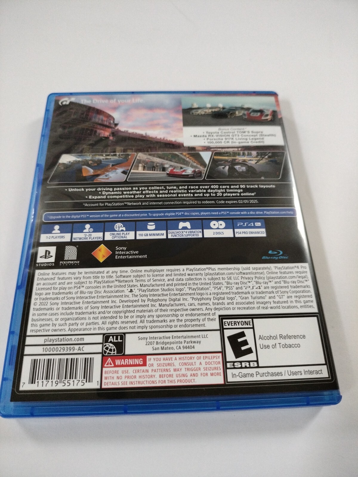 Original Box Case Replacement Sony PlayStation 4 PS4 Grand Turismo 7 ...