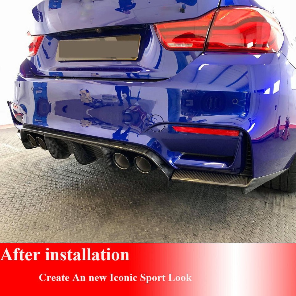 Fits BMW F80 M3 F82 F83 M4 2015-20 REAL Carbon Rear Bumper Side ...