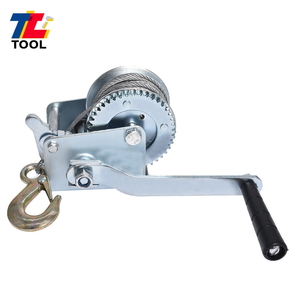 600Lbs Heavy Duty Steel Hand Winch Cable Crank Gear Winch ATV Boat ...