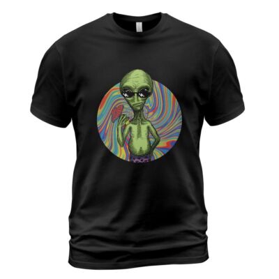 Green Alien T-shirt, Alien Summer Men's Black T-Shirt, Gift T-Shirt S ...