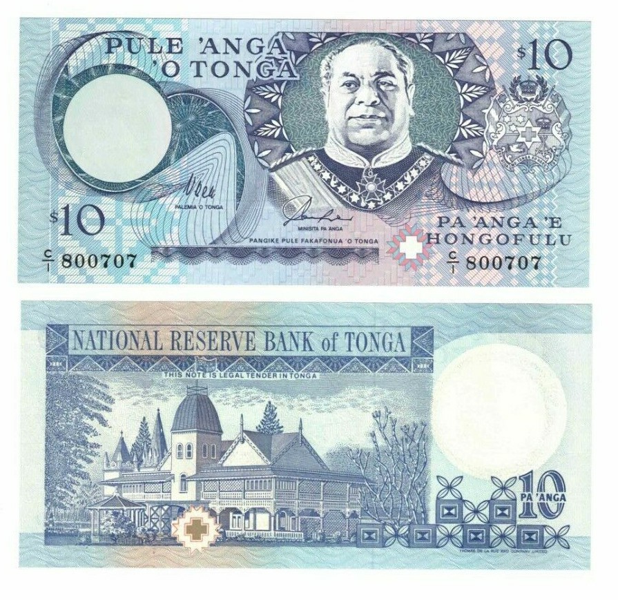 1995 Tonga 10 Paanga P34a Banknote UNC | eBay