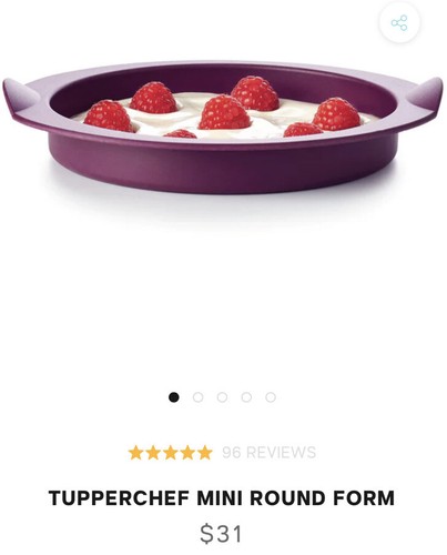 Tupperware Princess 21cm Round Silicone Baking Form Cake Pan Purple NEW ...