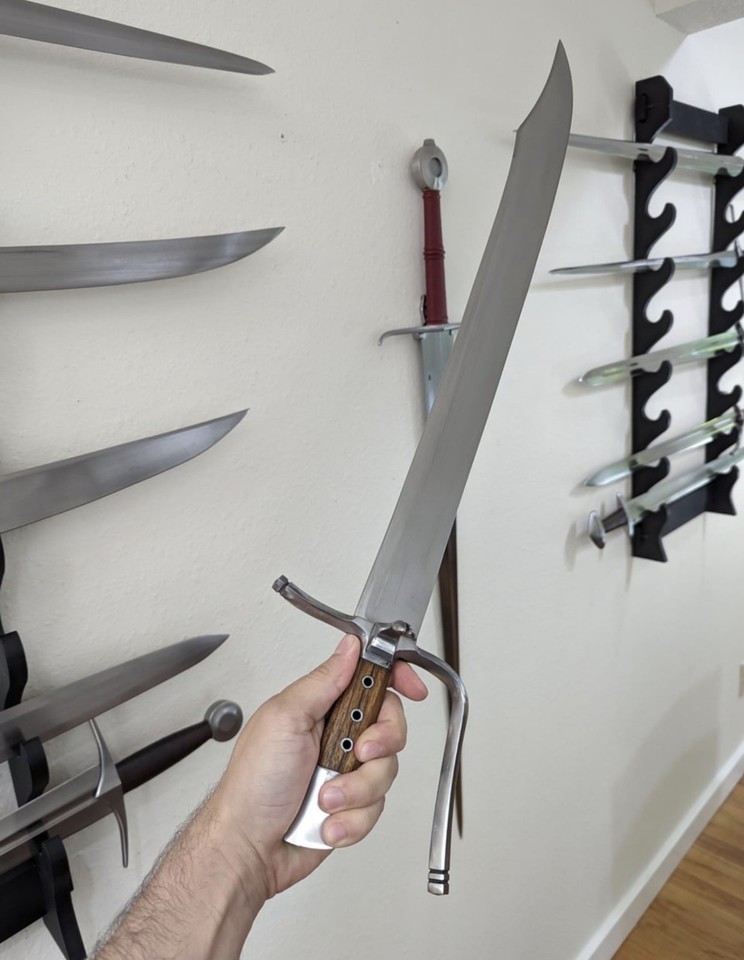 Tod Cutler German Grosses Messer Sword,D2 Steel With Leather Sheath ...