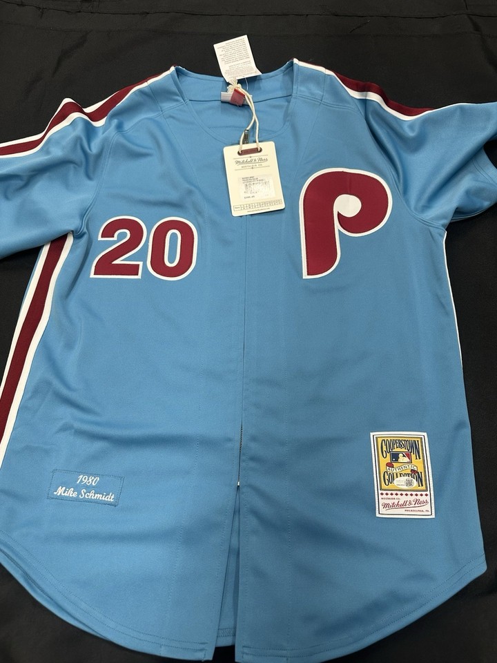 Mike Schmidt Full Name Signed Phillies Mitchell Ness Stat Jersey JSA ...