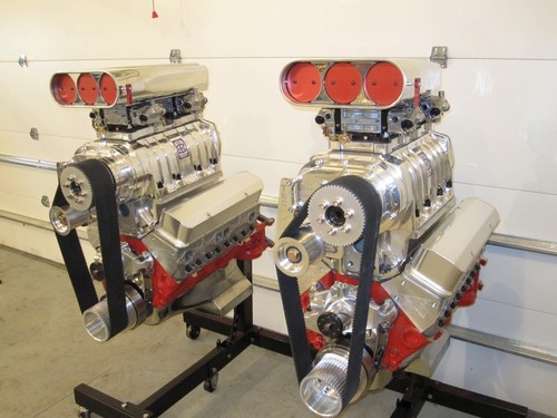 383 SMALL BLOCK CHEVY SUPERCHARGER BLOWER COMPLETE ENGINE SRP PISTONS ...