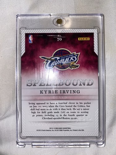 2012-13 Panini Brilliance - Spellbound #70 Kyrie Irving (RC) LETTER “N ...