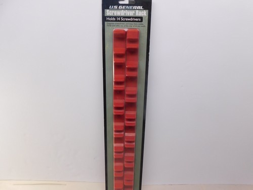 2 pc Harbor Freight U.S. general RED screwdriver rack holds 14 ...