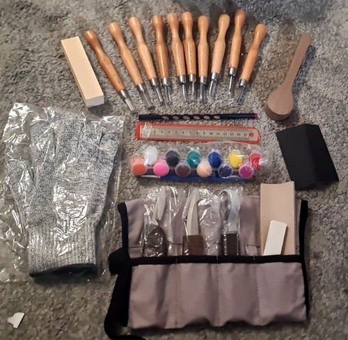 23 Pcs Wood Carving Hand Chisel Tool Set Professional DIY Woodworking ...